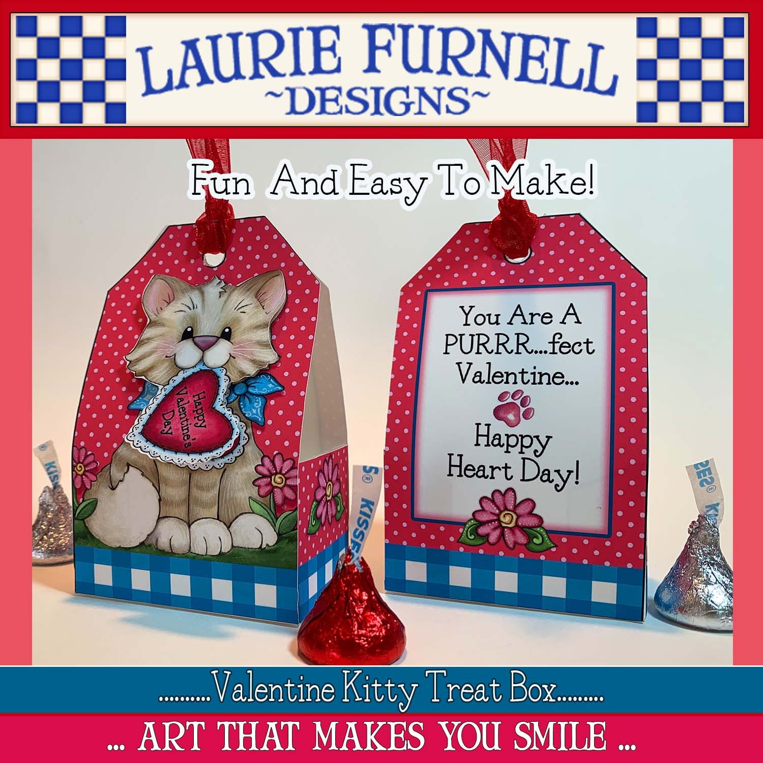 Valentine Kitty Treat Box Valentine Party Favor. Laurie | Etsy