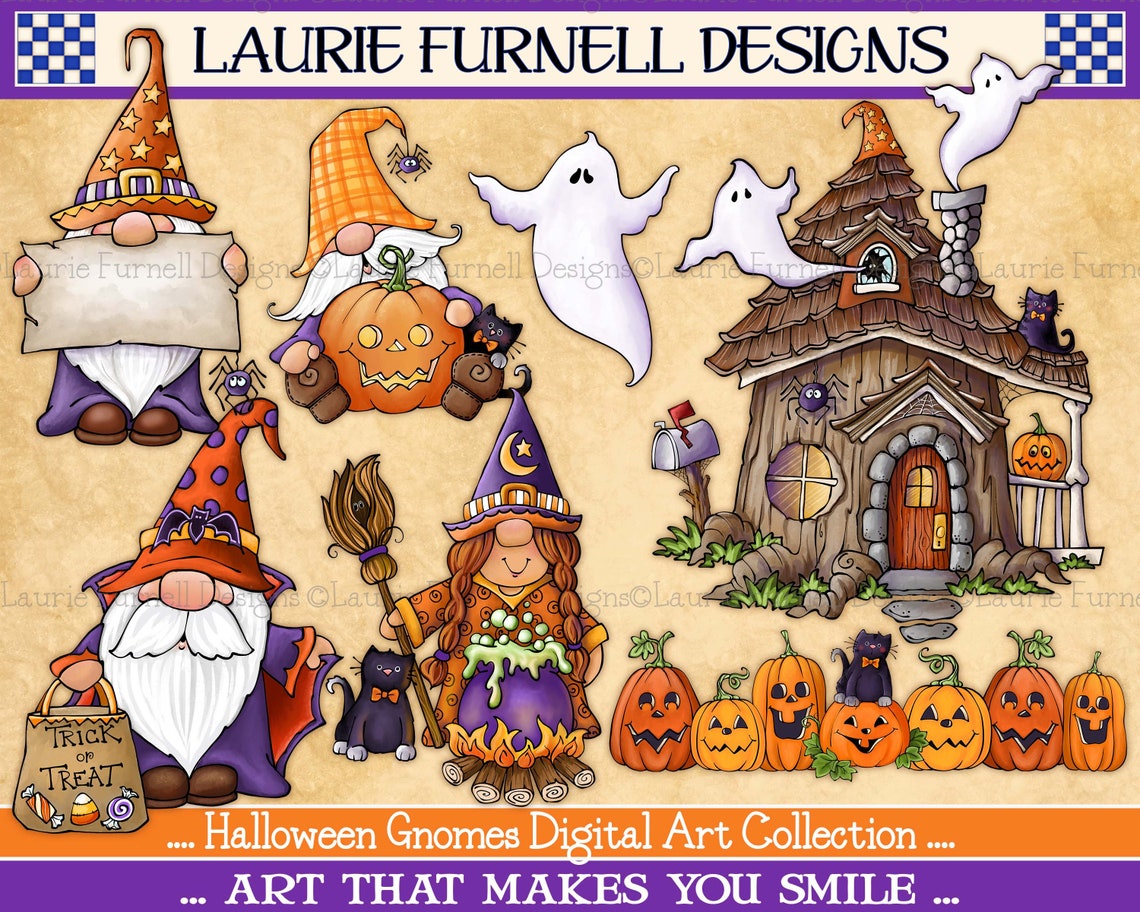 Halloween Gnome Clip Art Halloween Gnome PNG Bulletin Board - Etsy