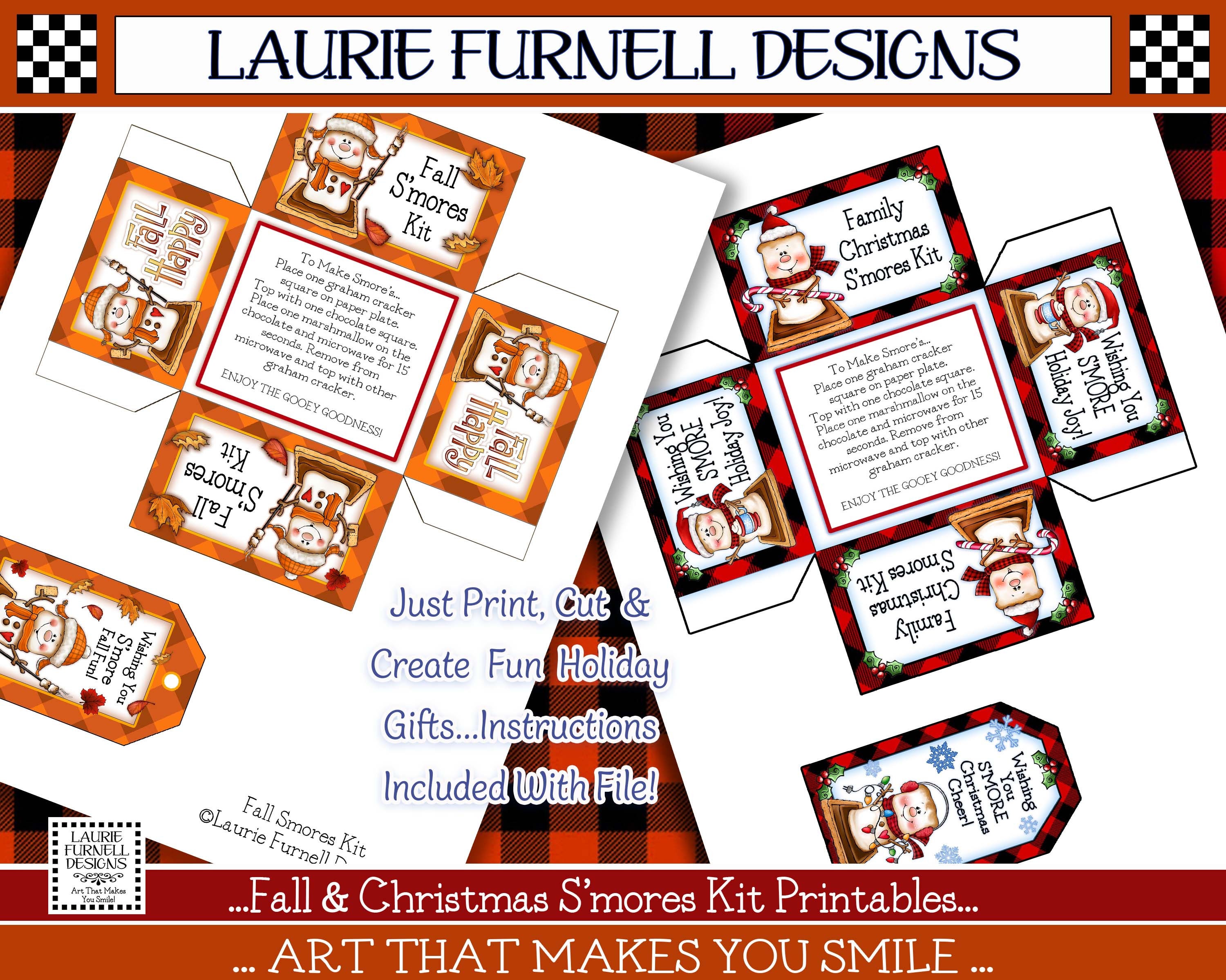 S'mores Kit Printable, Fall S'more Party Favor, Christmas S'more ...