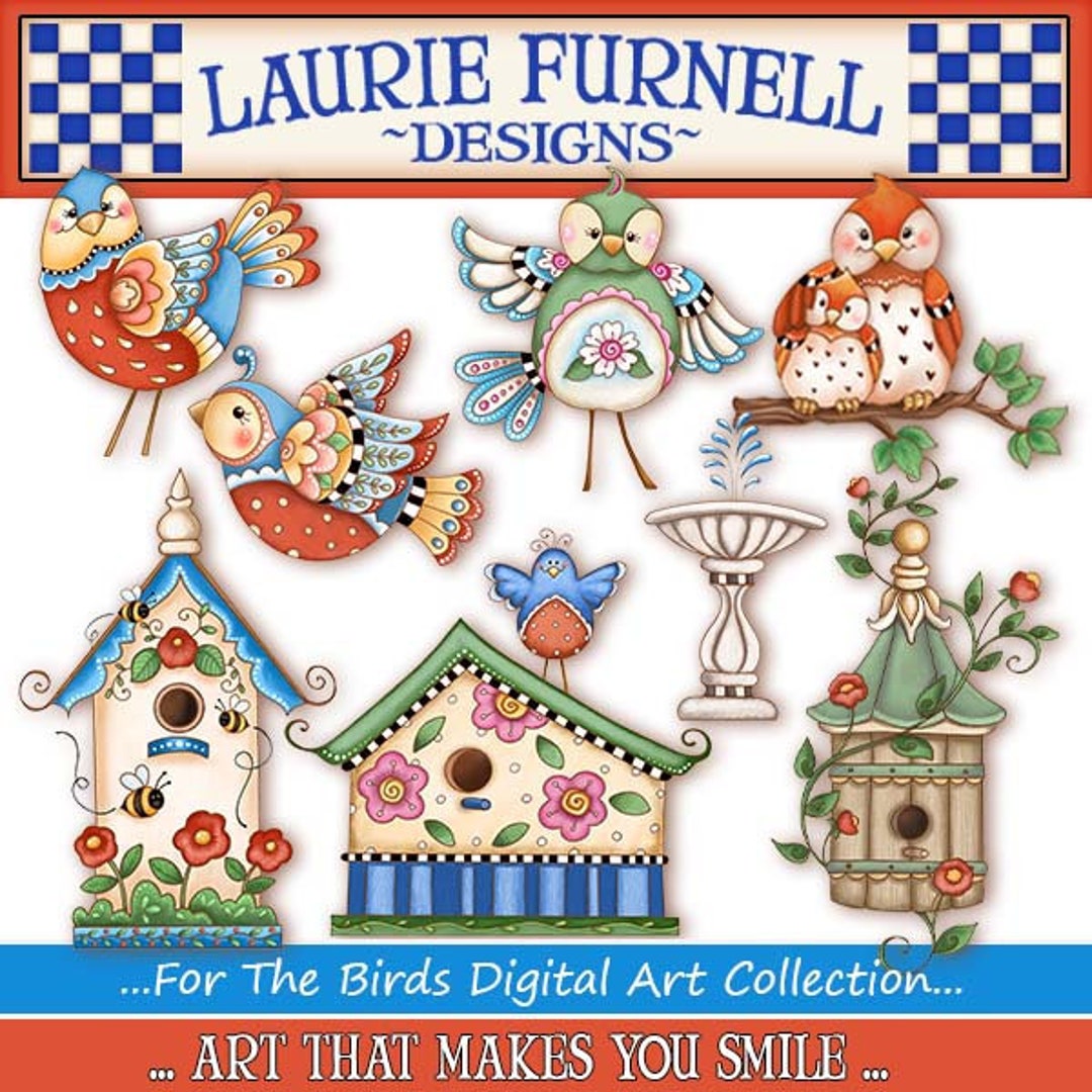 Birdhouse Clip Art, Whimsical Birds, Bird Clip Art, Whimsical Clip Art ...