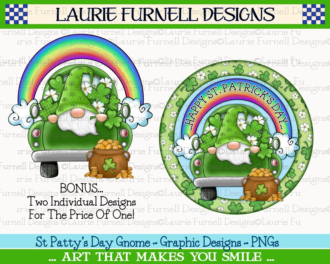 St. Patricks Day Gnome PNG, St Patty's Day Clip Art, Rainbow Clip Art ...
