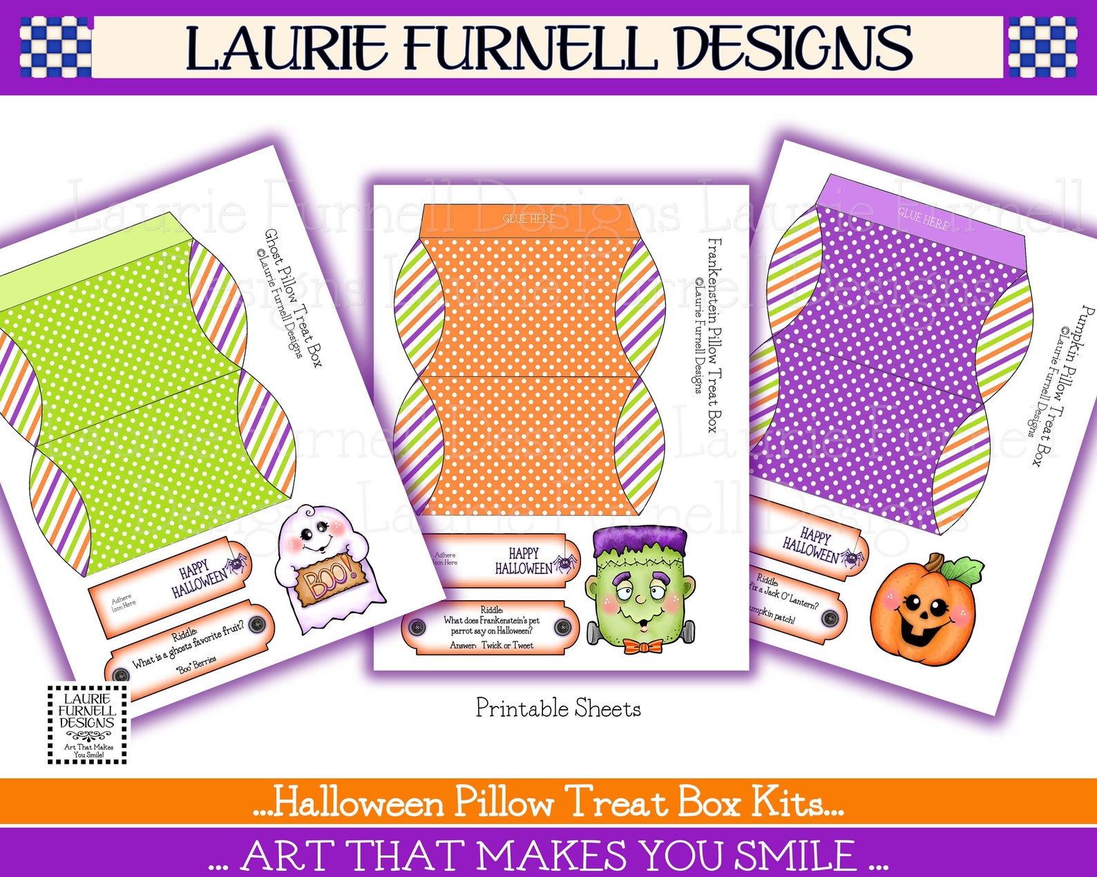 Halloween Clip Art, Halloween Treat Boxes, Frankenstein Treat Box ...
