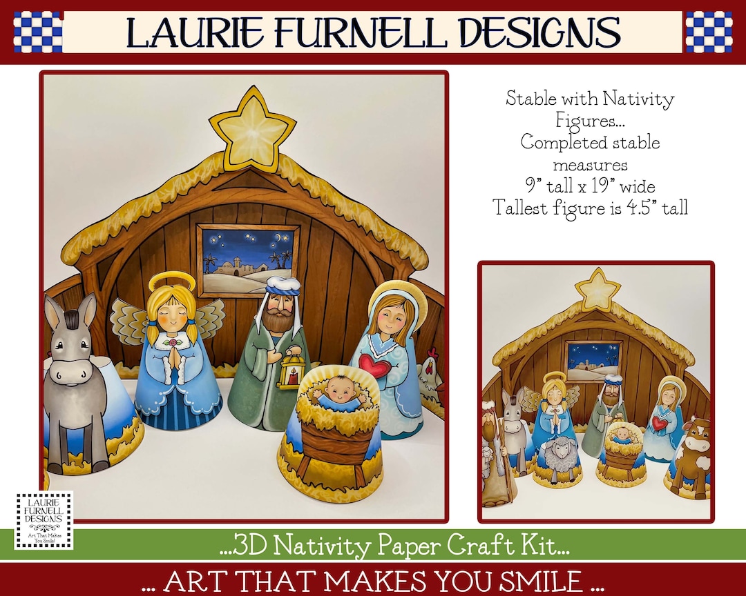 Nativity Paper Craft Kit, Christmas Nativity Paper Craft, DIY Paper ...