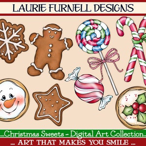 Christmas Sweets Clip Art, Holiday Treats Clip Art, Christmas Cookie ...