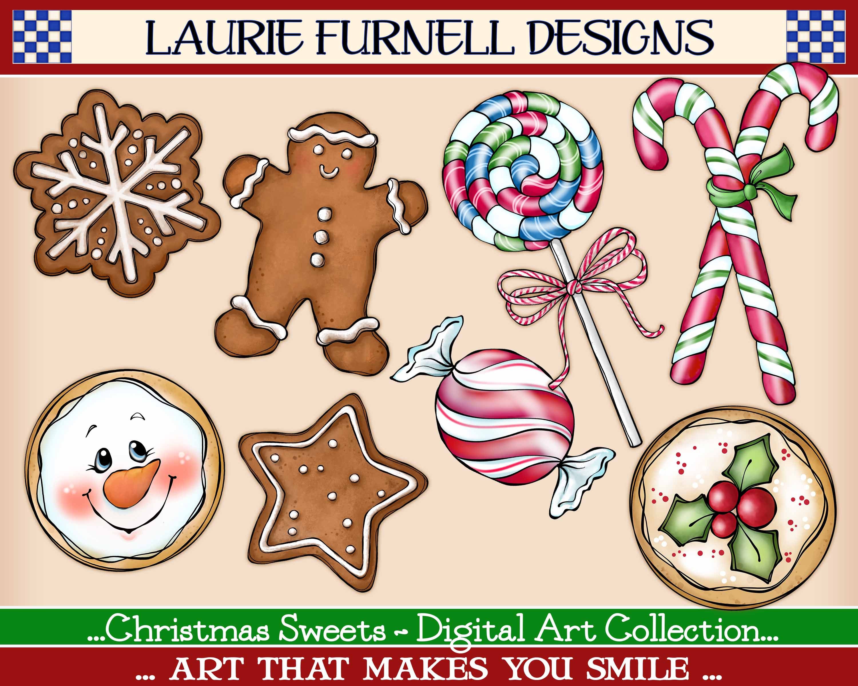 Christmas Sweets Clip Art, Holiday Treats Clip Art, Christmas Cookie ...