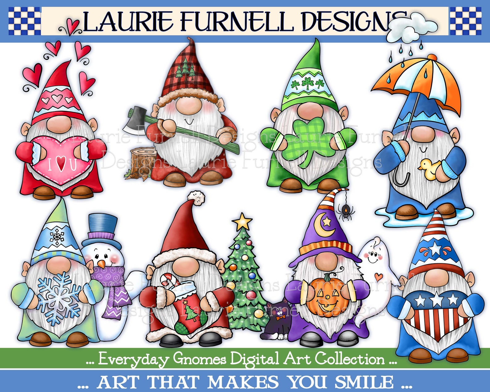 Gnome Clip Art, Holiday Gnome Clip Art, Sports Gnome Clip Art, Birthday ...