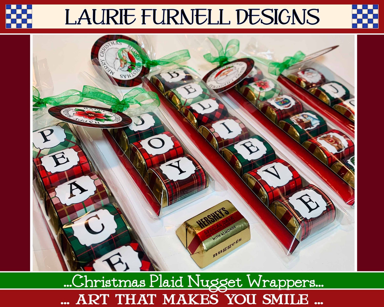 Christmas Hershey Nugget Wrappers DIY Stocking Stuffer - Etsy