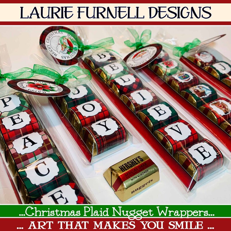 Christmas Hershey Nugget Wrapper Template - Etsy