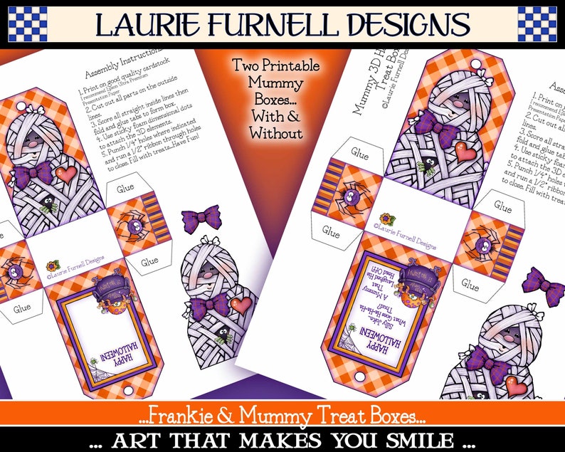 Halloween Treat Box Printable, Frankenstein Candy Box, Mummy Candy Box ...