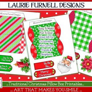 Christmas Treat Box Printable, Santa Pillow Treat Box, Holiday Party ...