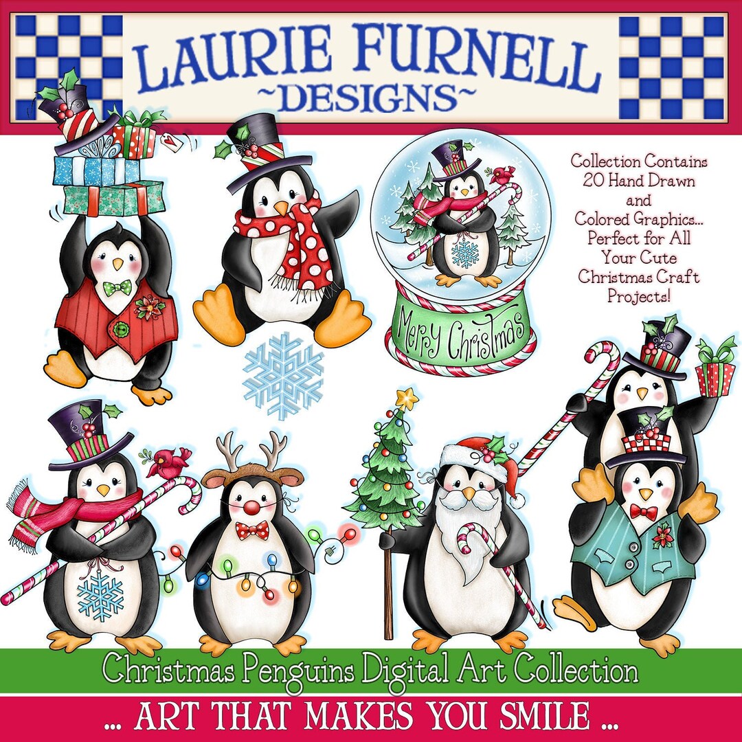 Christmas Penguin Clip Art, Laurie Furnell, Cute Penguin Clip Art ...