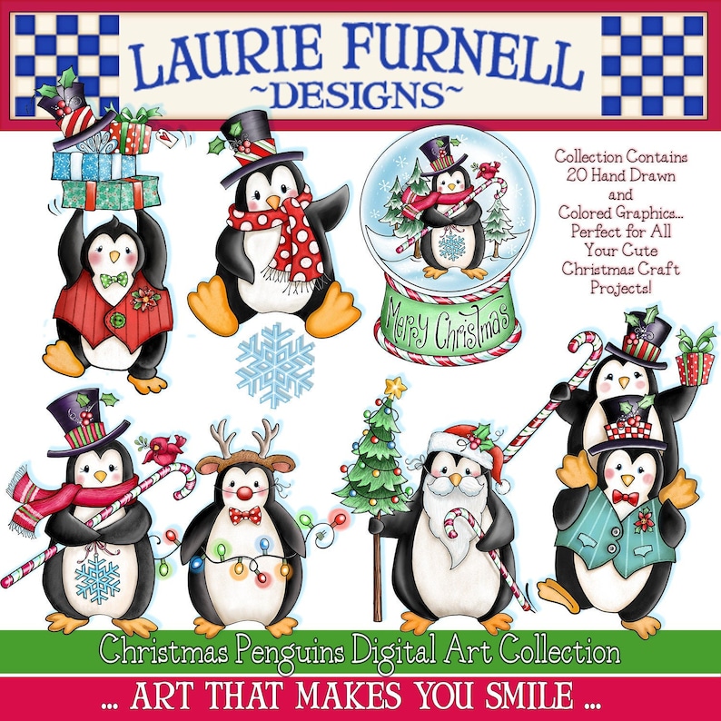 Christmas Penguin Clip Art, Laurie Furnell, Cute Penguin Clip Art ...