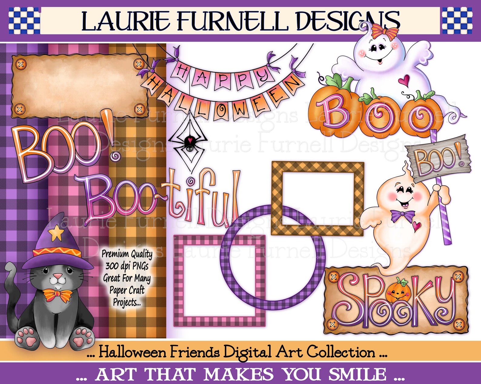 Halloween Clip Art, Cute Ghost Clip Art, Laurie Furnell, Halloween Pngs ...