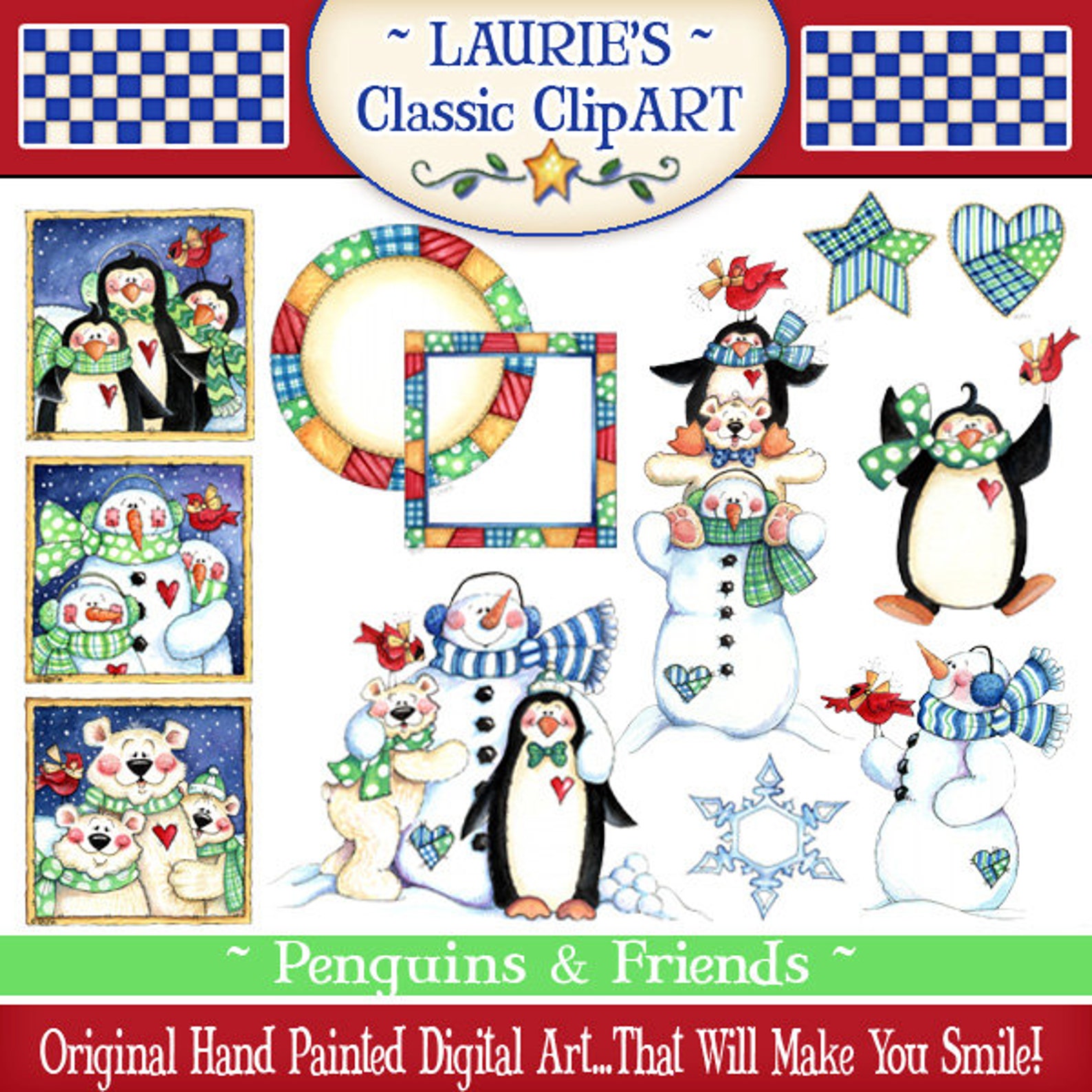 Penguin Clip Art Snowman Clip Art Polar Bear Clip Art - Etsy