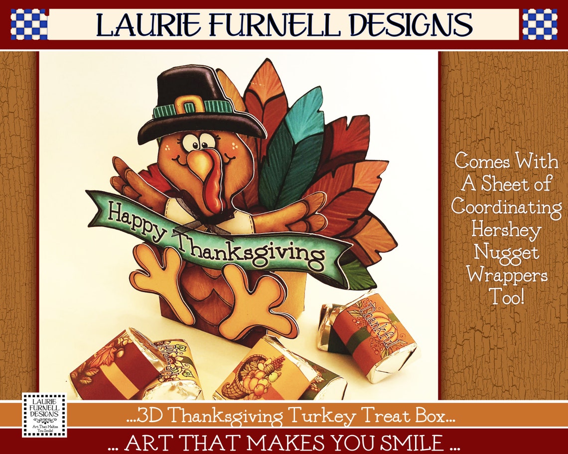 Thanksgiving Turkey Treat Box, Turkey Printable, Thanksgiving Printable ...