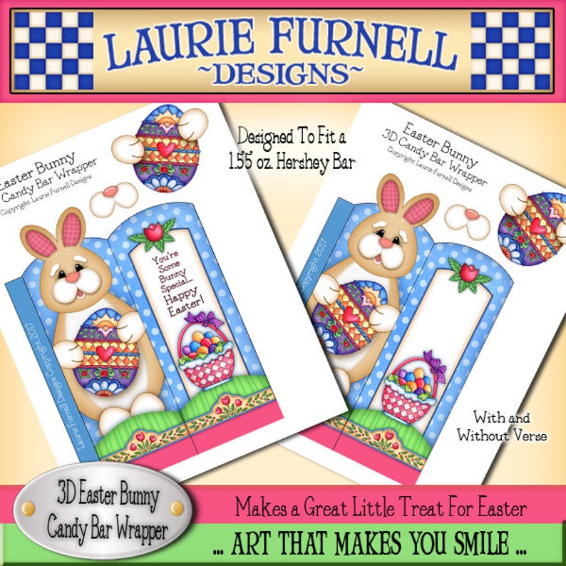 Easter Bunny Candy Bar Wrapper, Laurie Furnell, Bunny Wrapper Printable ...