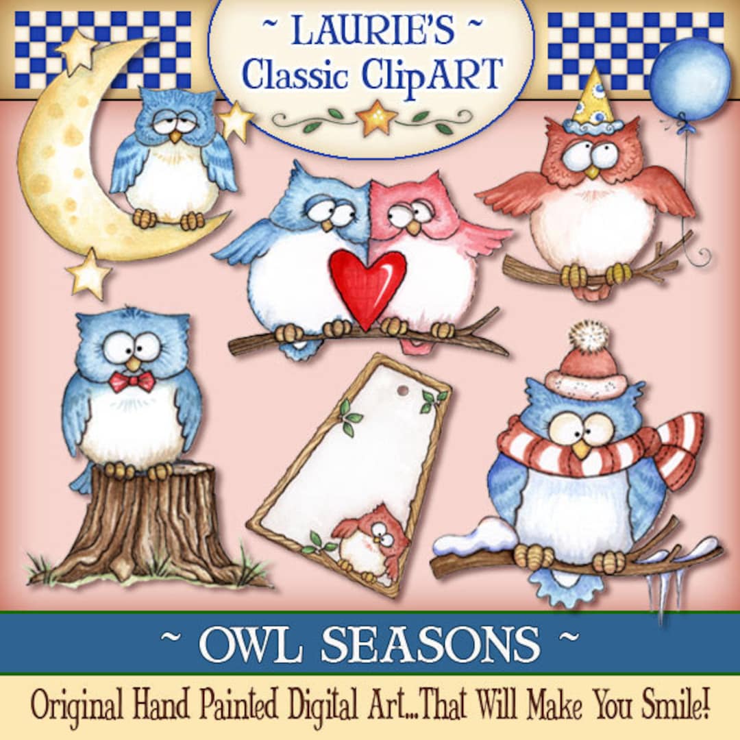 Owl Digital Art, Owl Clipart, Laurie Furnell, Owl Printable ...