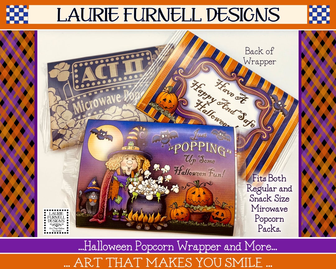 Halloween Popcorn Wrapper, Halloween Party Favors, Halloween Crafts for ...