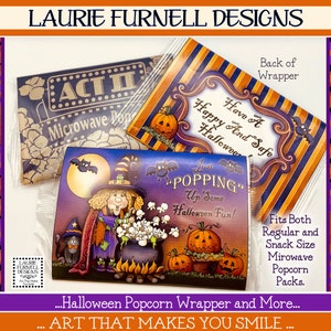 Halloween Popcorn Wrapper, Halloween Party Favors, Halloween Crafts for ...