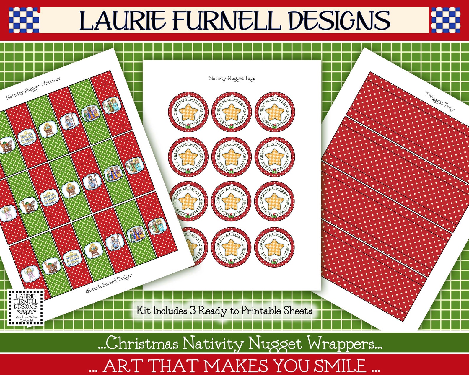 Christmas Nativity Nugget Wrapper, Christmas Nugget Wrappers, Christmas ...