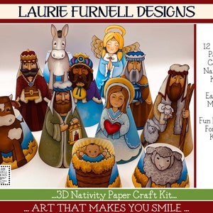 Nativity Paper Craft Kit, Christmas Nativity Paper Craft, DIY Paper ...