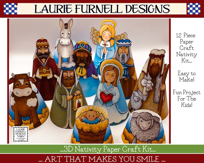 Nativity Paper Craft Kit Christmas Nativity Paper Craft DIY - Etsy