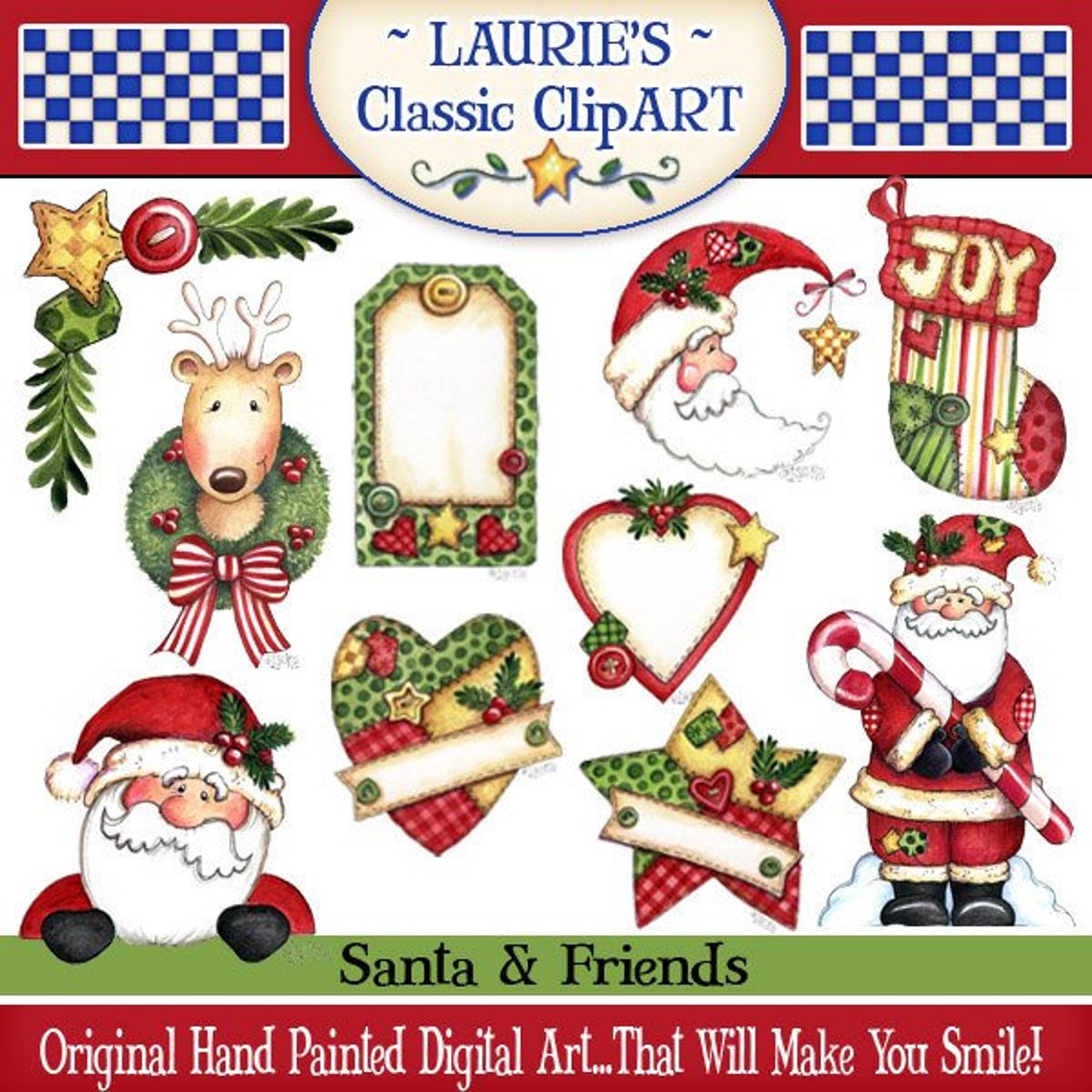 Christmas Digital Art Santa Clipart Christmas Clipart - Etsy