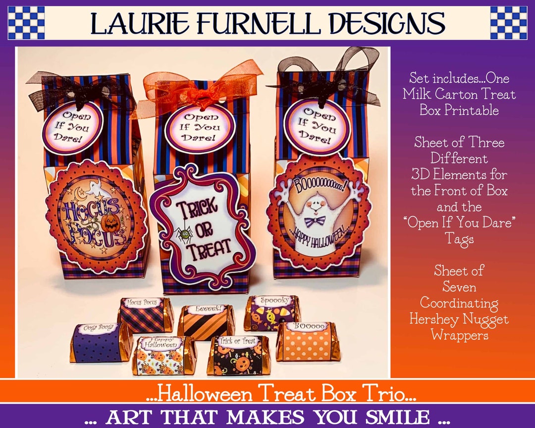 Halloween Treat Box Printable, Halloween Candy Box, Halloween Milk ...