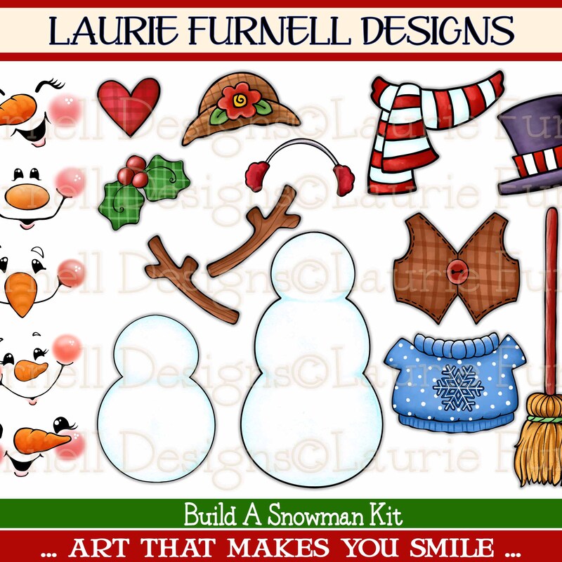 Build a Snowman Clipart - Etsy