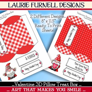 Valentine Gnome Treat Box, Valentines Day Printable Candy Box, Cute ...