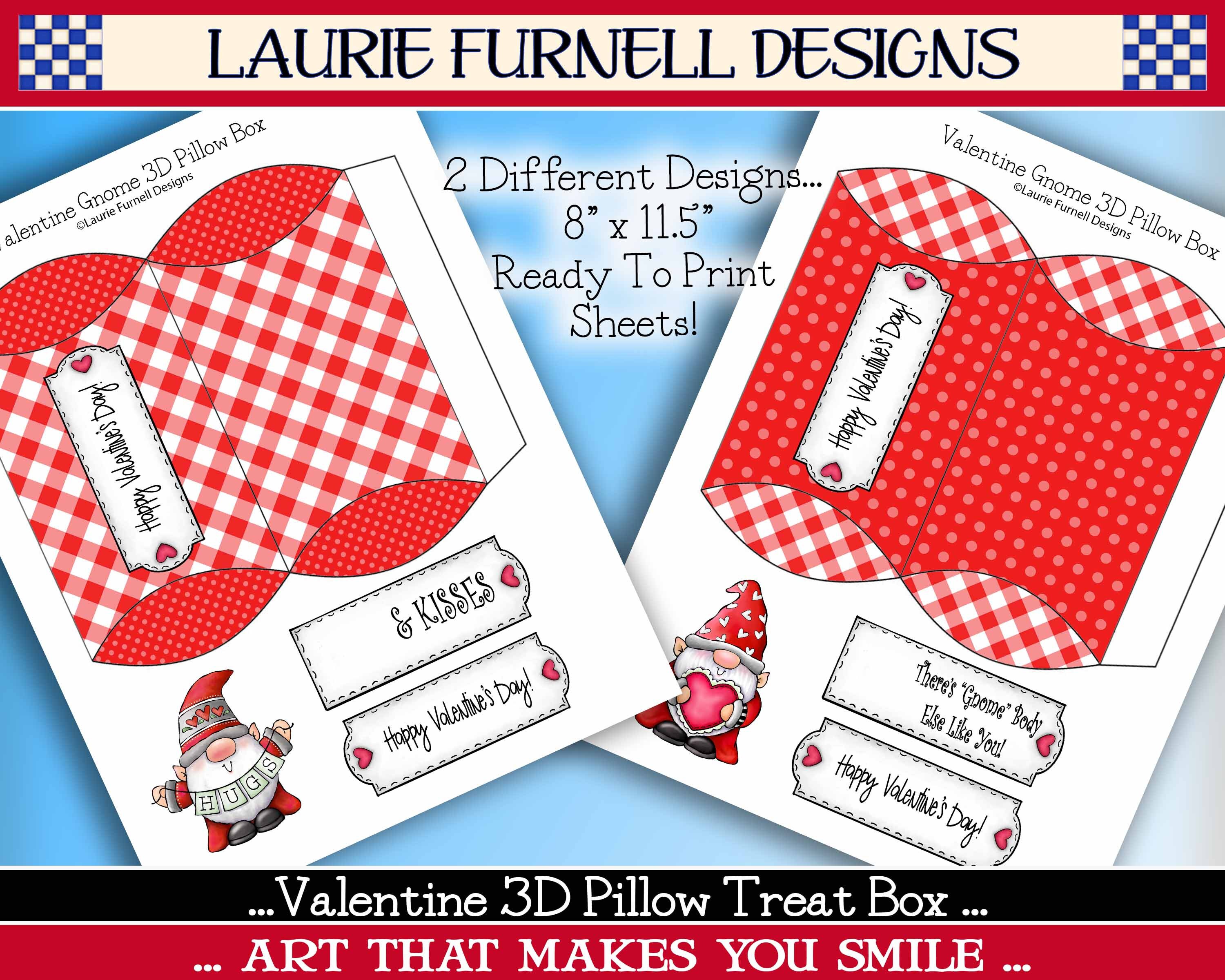 Valentine Gnome Treat Box, Valentines Day Printable Candy Box, Cute ...