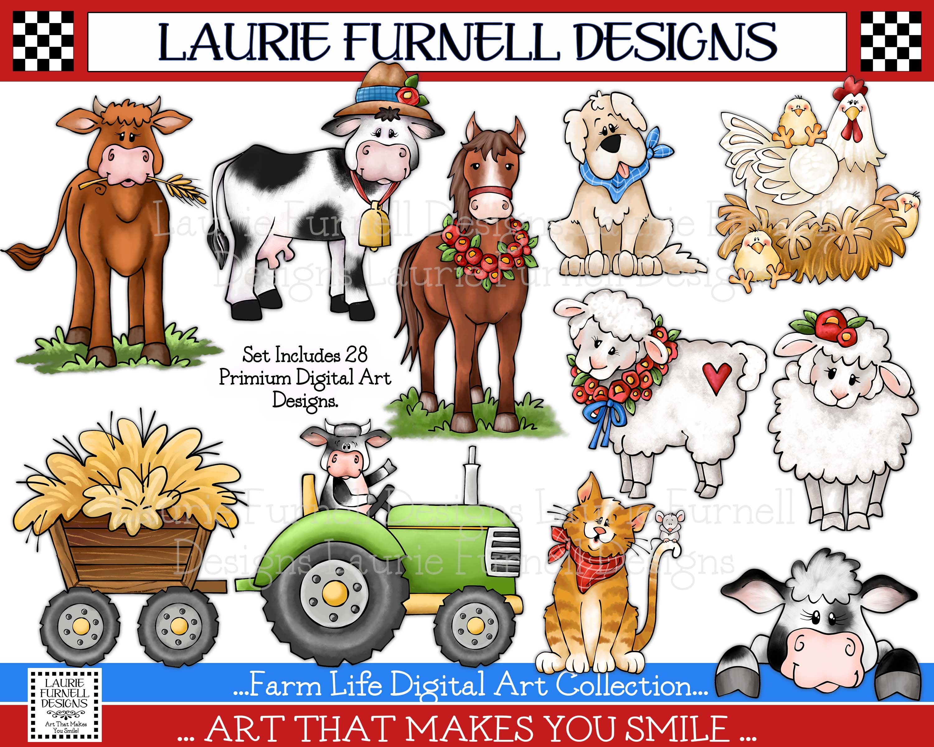 Farm Clip Art, Farm Animal Clip Art, Pig Clip Art, Cow Clip Art, Art ...