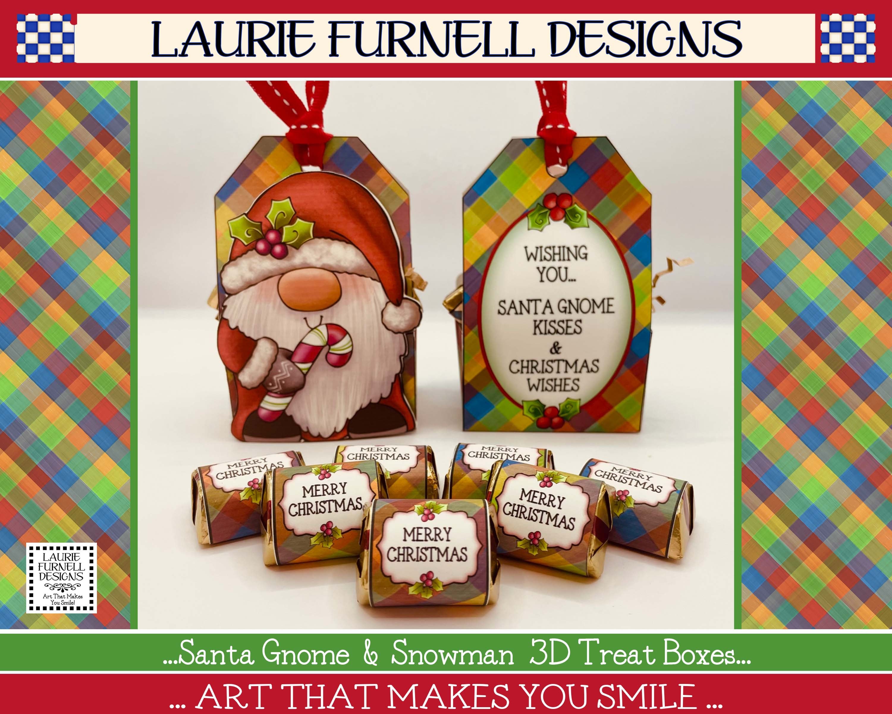 Santa Gnome Treat Box Santa Gnome Printable Snowman Treat - Etsy