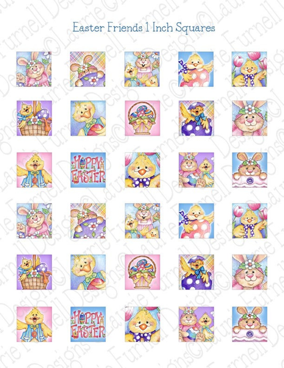 Easter Friends 1 Squares Collage Sheet - Etsy