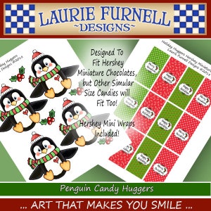 Penguin Candy Wrapper, Christmas Candy Wrapper, Laurie Furnell ...