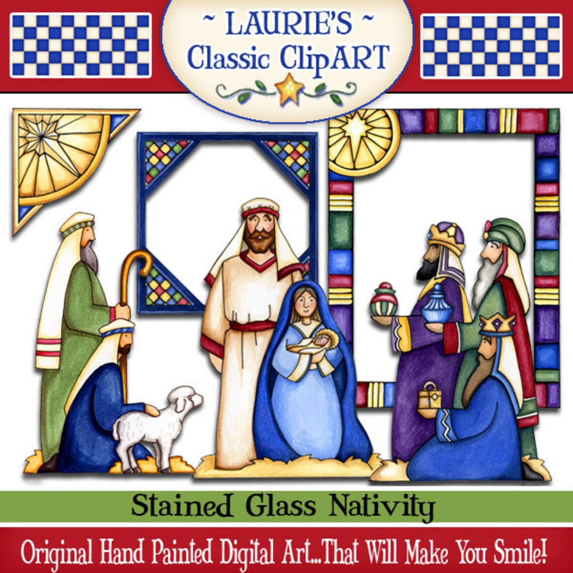 Nativity Clip Art, Watercolor Nativity, Laurie Furnell, Nativity ...
