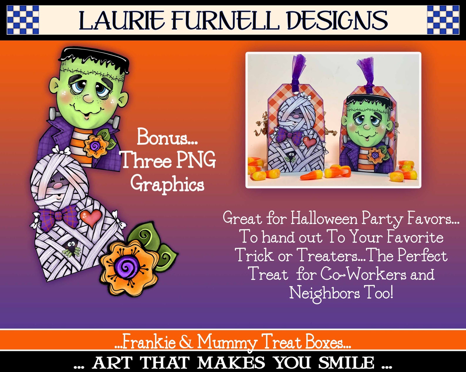 Halloween Treat Box Printable Frankenstein Candy Box Mummy - Etsy