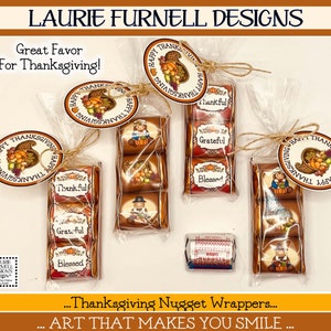 Thanksgiving Nugget Wrappers, Thanksgiving Party Favors, Thanksgiving ...