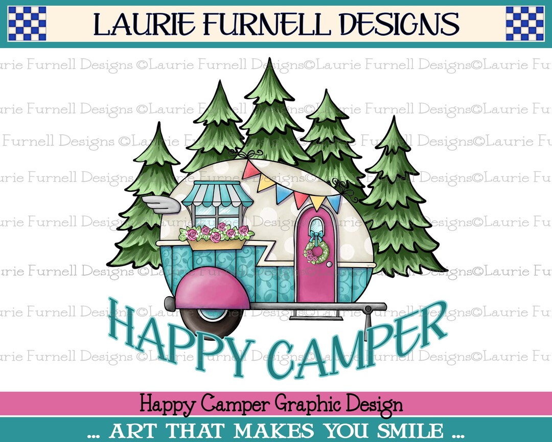 Happy Camper PNG, Camper Sublimation, Vintage Camper PNG, Camper Clip ...