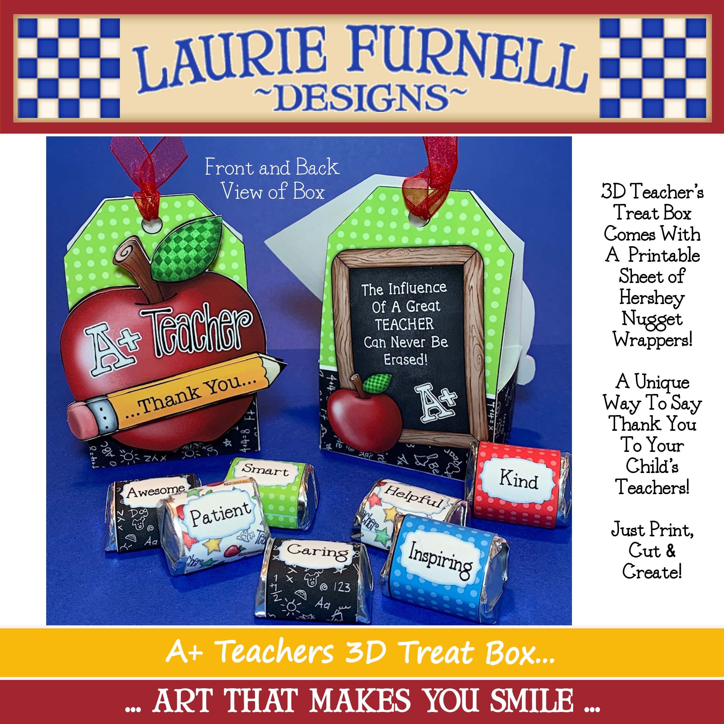 Teacher Thank You Treat Box Printable/ School Treat Box/ - Etsy