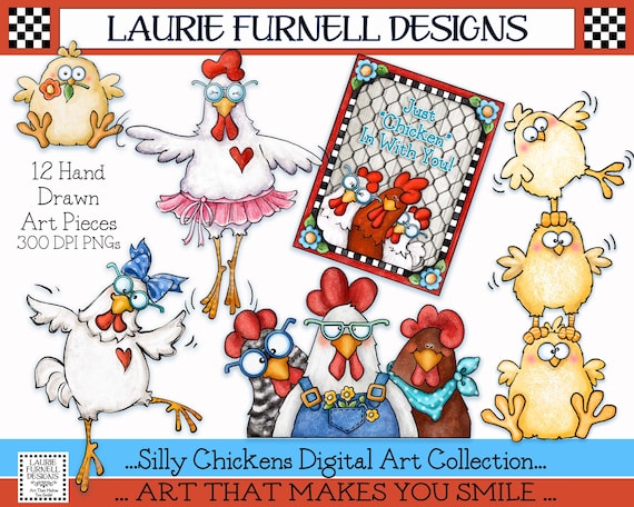 Whimsical Chicken Clip Art