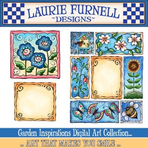 Spring Digital Art, Garden Clip Art, Bird Clip Art, Flower Clip Art ...