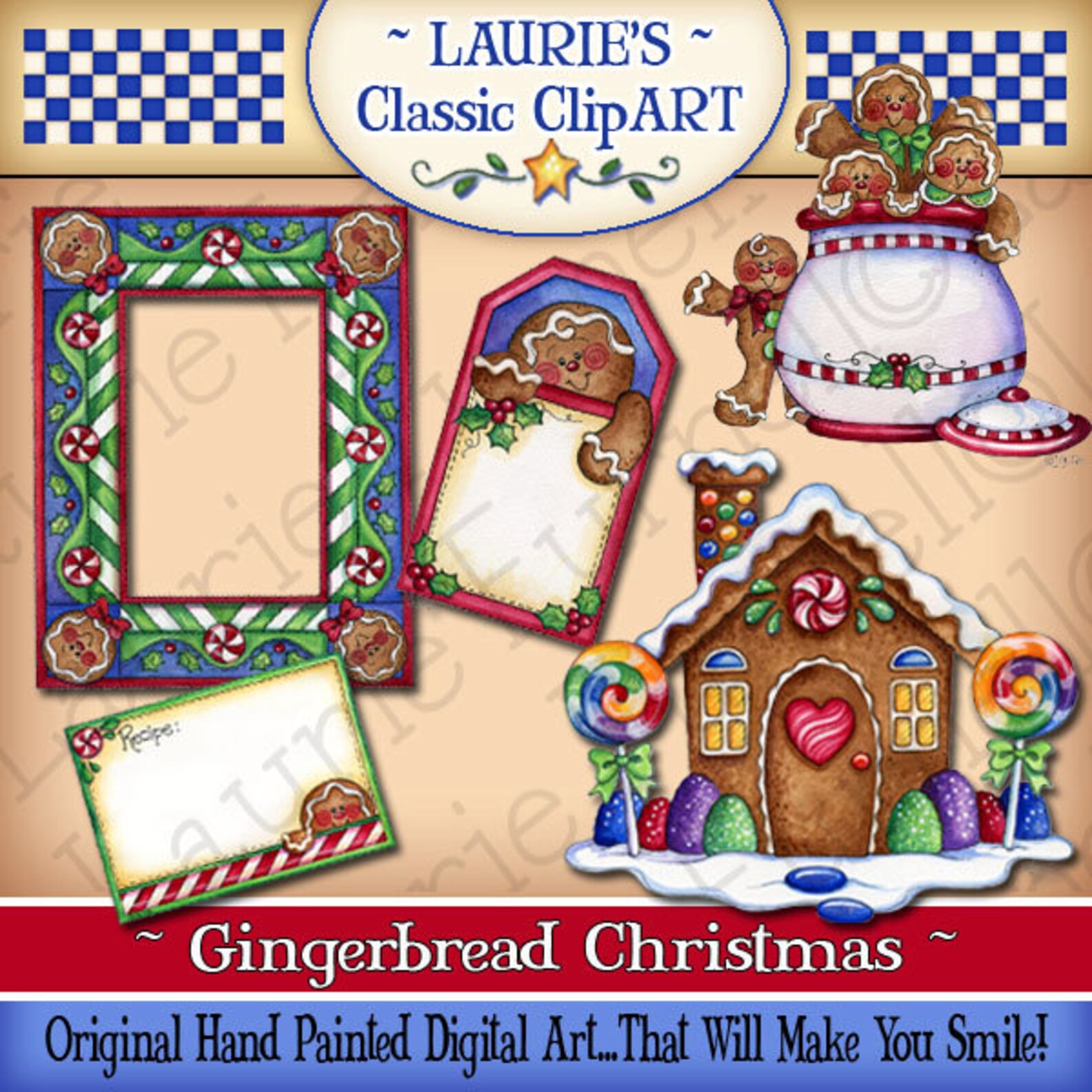 Gingerbread Christmas Digital Art Christmas Clipart - Etsy