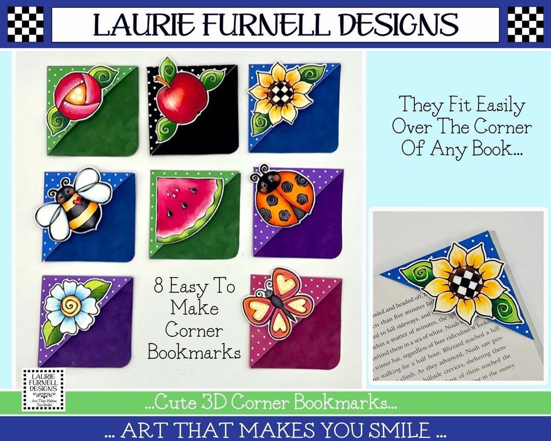 Papercraft Corner Bookmarks, Bookmark Printables, Monster Bookmarks ...