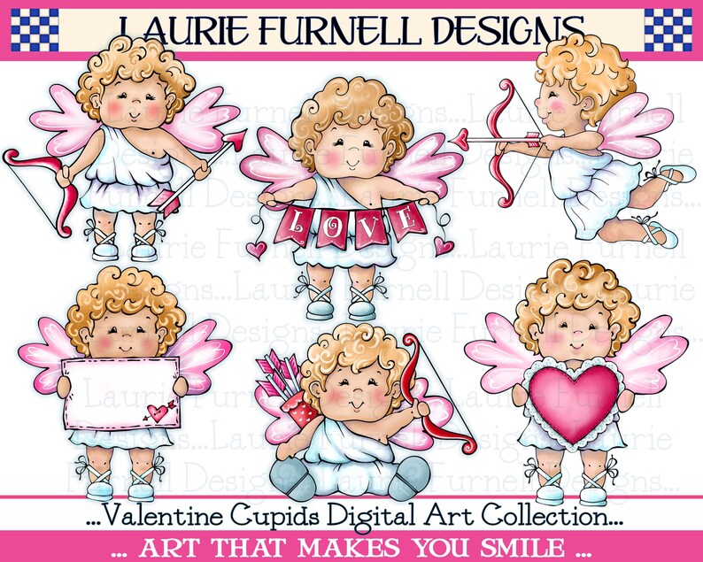 Valentine Cupid Pngs Valentine Clip Art Valentine Heart | Etsy