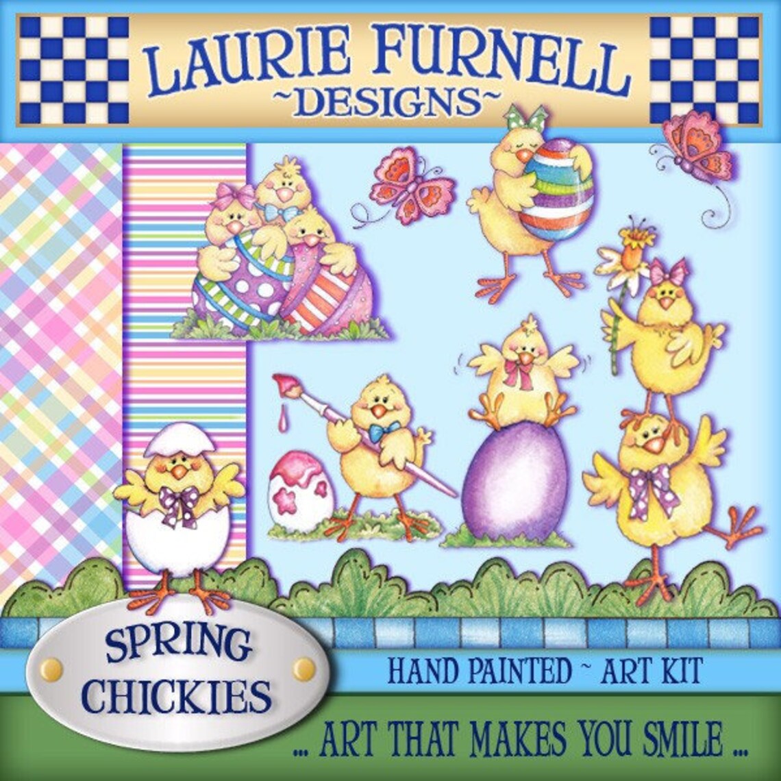 Spring Chicks Digital Art Spring Clipart Laurie Furnell - Etsy