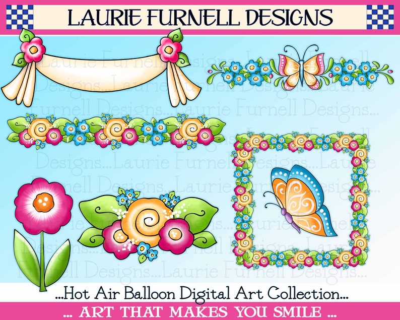 Hot Air Balloon Clip Art, Cute Animal Clip Art, Butterfly Clip Art ...