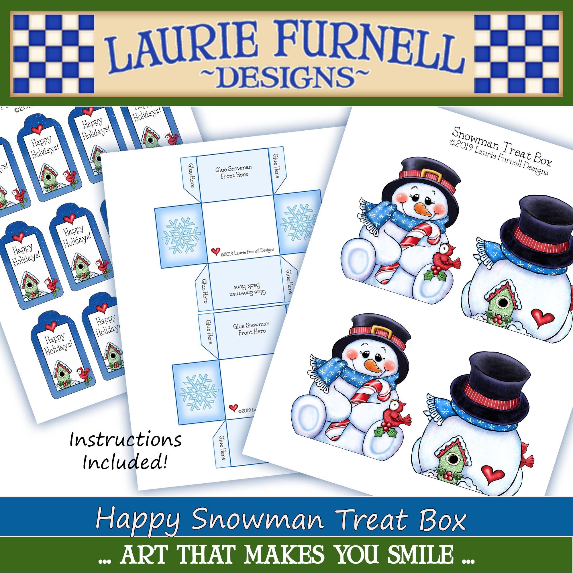 Snowman Favor Box Printable Christmas Snowman Treat Box - Etsy