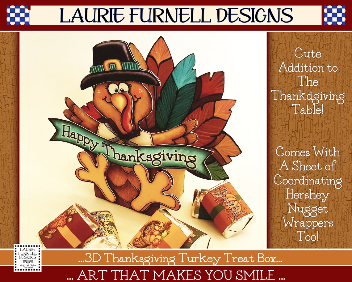 Thanksgiving Turkey Treat Box, Turkey Printable, Thanksgiving Printable ...