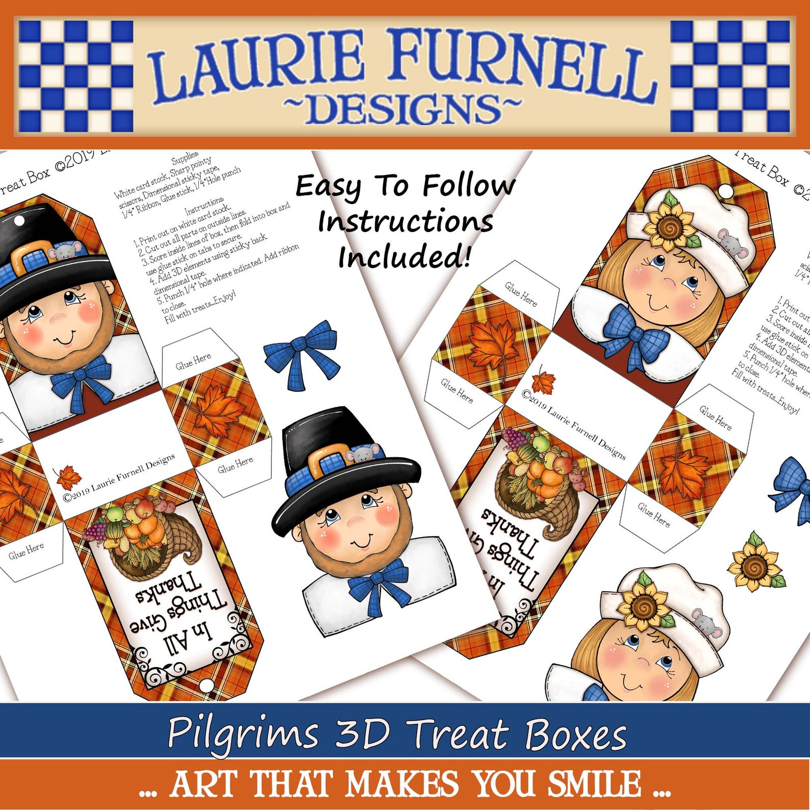 Thanksgiving Treat Box, Pilgrim Treat Box, Thanksgiving Printables ...